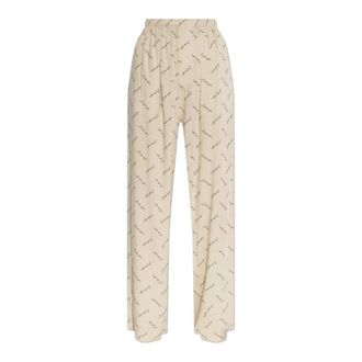 Balenciaga Hose mit Logo - - Trousers - Damen - Beige - M