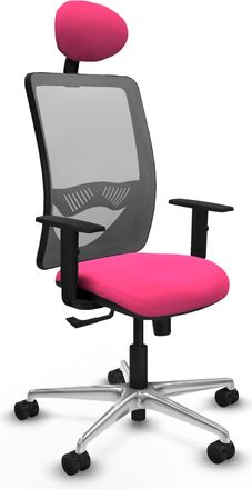 Piqueras y Crespo Rosa Zulema Schreibtischstuhl mit 1D-Armen, h&ouml;henverstellbarer Lendenwirbelst&uuml;tze und festem Kopfteil, ausgestattet mit 3 Positionen und Schneidschaum