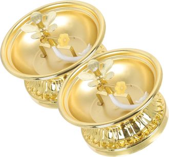 DOITOOL 2 St&uuml;ck Buddhistische Butterlampenhalter aus Legierung 7cm Dekorative &Ouml;llampe Tempelversorgung &Ouml;llicht f&uuml;r Innenbereich