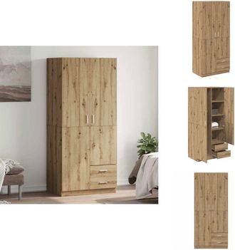 vidaXL Kleiderschrank Artisan-Eiche 80x52x180 cm Holzwerkstoff - Kleiderschrank - Kleiderschr&auml;nke - Schrank - Kleidung Organizer