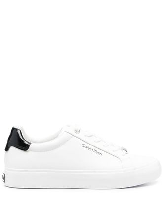 Calvin Klein baskets en cuir - Blanc