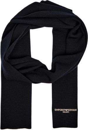 Emporio Armani Homme, Accessoires, Noir, Taille: ONE Size Sciarpa logo in misto lana