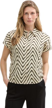 Tom Tailor Damen 1046207 Bluse, 38058-Natural Zig Zag Design, 36
