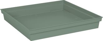 Eda Quadratischer Untersetzer Toskana, 40 cm - für Blumentopf Toskana 50 cm - 40 x 40 x H 5,9 cm - Lorbeergrün