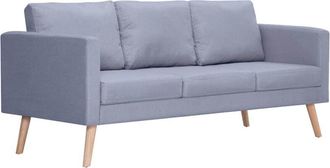 vidaXL Sofa 3-Sitzer Stoff Hellgrau - Vidaxl