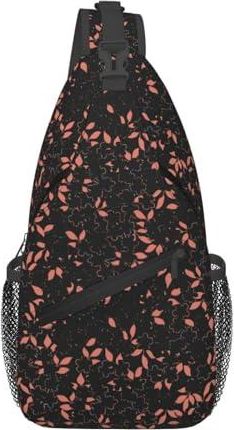 Generic Petites Fleurs Roses, Feuilles De Fleurs Sac &Agrave; Dos Bandouli&egrave;re Multifonctionnel Pochette Epaule Pratique Sac &Agrave; Bandouli&egrave;re Pour Homme Randonn&eacute;e Femme