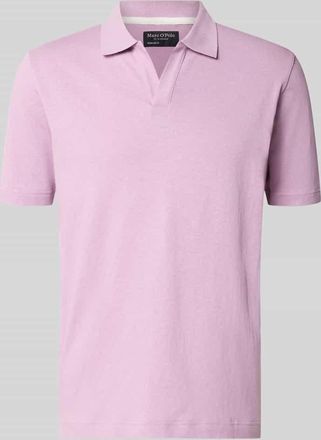 Marc O'Polo Regular Fit Poloshirt aus Baumwoll-Leinen-Mix
