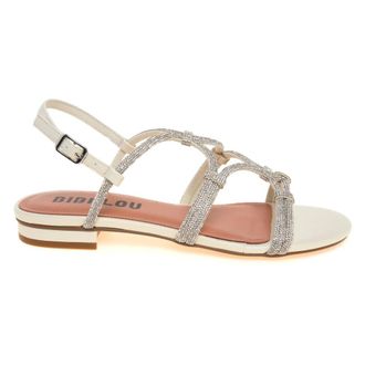 Bibi Lou Flache Sandale mit Strasssteinen - - Shoes - Damen - Wei&szlig; - 39 EU