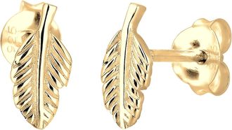 Elli Ohrringe Damen Ohrstecker Feder Symbol Boho Look in 925 Sterling Silber vergoldet