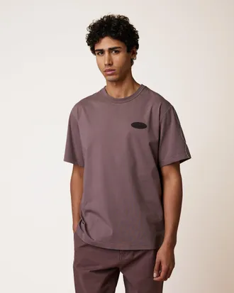 Faguo T-shirt large violet gris&eacute; coton recycl&eacute;