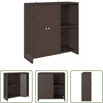 vidaXL vidaXL Regal - Aufbewahrungsschrank mit Regal Braun 100 x 36 x 102 cm Rattan