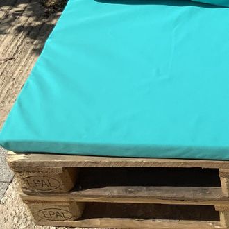 HOME MAISON Homemaison - Housse dassise pour salon palette tissus ultra r&eacute;sistant Turquoise 80x120x10 cm