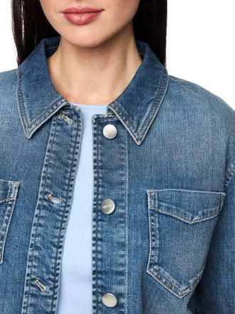 Marc Cain Jeansjacke Serene Hues Premium Damenmode mit Floralprint-&Auml;rmeln