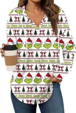 Generic Le Grinch Sweat A Capuche Femme Deguisement The Sweatshirts Vetement Vêtements Oversize Pyjama Pulls Chaud Pull Femmes Christmas Plaid Pilou De Costum