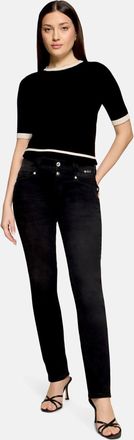 Betty Barclay Boyfriend-Jeans BETTY BARCLAY Damen mit Nieten, Damen, Gr. 36, Normalgr&ouml;&szlig;en, schwarz (schwarz denim), Denim/Jeans, Obermaterial: 99% Baumwolle, 1% Ela