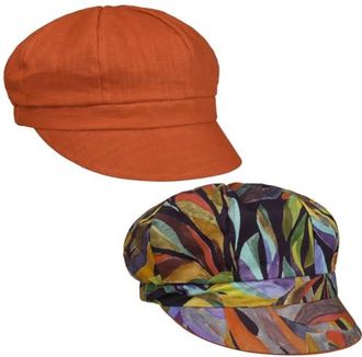 LIPODO Casquette Gavroche R&eacute;versible Vermadia Femme - Made in Italy Newsboy Baker Boy avec visi&egrave;re, visi&egrave;re &Eacute;t&eacute; Printemps-&eacute;t&eacute; - Taille Unique Terre Cuite