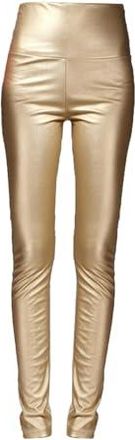 Generic Legging en cuir synth&eacute;tique pour femme - Legging doubl&eacute; aspect cuir - Pantalon de yoga taille haute - Pantalon extensible confortable - Pantalon verni