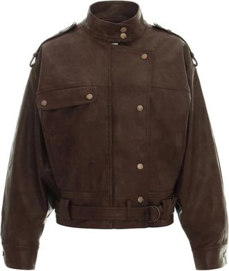 Urban Code Femme, Vestes, Brun, Taille: 36 FR Blouson de motard