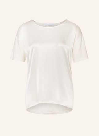 HUGO BOSS Blusenshirt Esandy Im Materialmix Mit Seide weiss