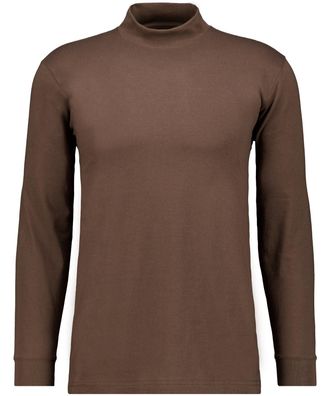 Ragman Herren Stehkragenshirt Langarm Mokka-083, 6XL