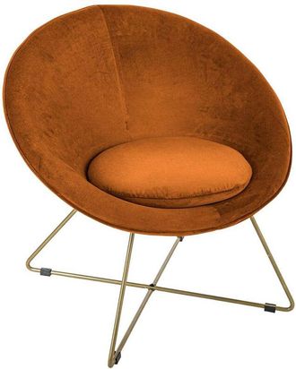 PEGANE Pegane - Lot de 2 fauteuils en velours Ambre - Longueur 76 x Profondeur 67 x Hauteur 73 cm