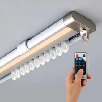 Generic Einzelne Gardinenschiene, Wandmontage-Vorhangschiene, Hochwertiges Aluminium, Vorhangstange F&uuml;r Wohnzimmer, Schlafzimmer, Raumteiler(White-Ceiling,200