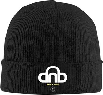 Generic Casquette dHomme, Logo DNB. Sons de Haut-Parleur Musical Hommes Unisex Femmes Bonnet tricot&eacute; Bonnet Pull Cadeau Hiver Chaleureux Chaleureux Cycle de N