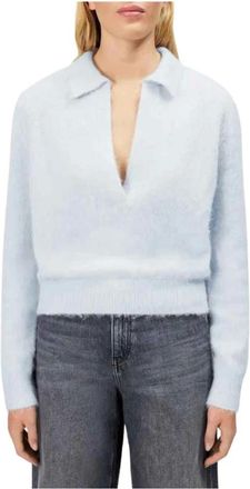 Drykorn Pull-over col en V Dylara - Femme - Pulls - Bleu - Taille: 40 FR