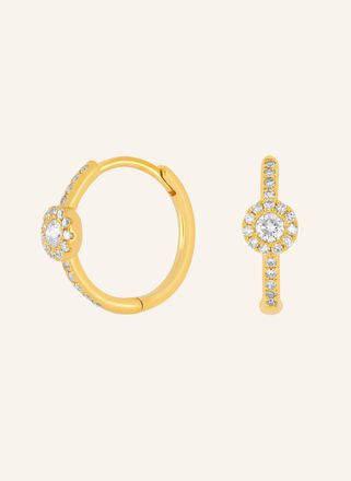 Leaf Creolen Pave Ii Aus 14 Karat Gelbgold Mit Diamanten gold