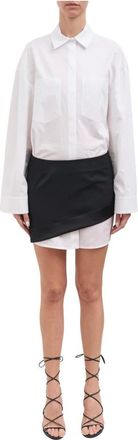 Dondup Femme, Robes, Blanc, Taille: 34 FR Abito in Gabardina