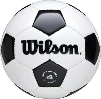 Wilson Traditioneller Fu&szlig;ball, Gr&ouml;&szlig;e 4, Schwarz/Wei&szlig;