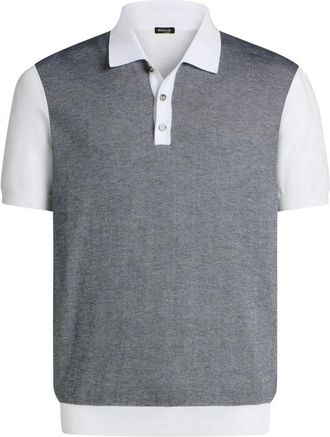Kiton Homme, Tops, Noir, Taille: XL Polo en Pur Coton avec D&eacute;tails Contrast&eacute;s