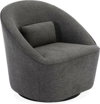 Sweeek Sweeek - Fauteuil pivotant 360° en tissu gris foncé avec coussin. lana l 80 x p 73 x H77cm