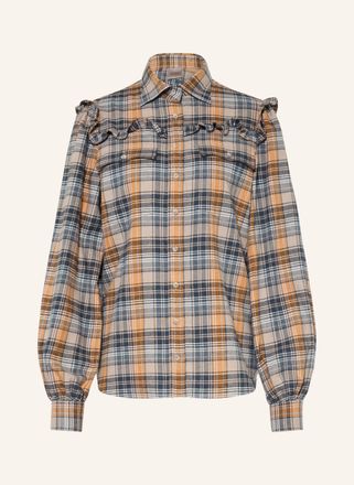 &Eacute;manou &Eacute;manou Hemdbluse Aus Flanell Mit R&uuml;schen beige