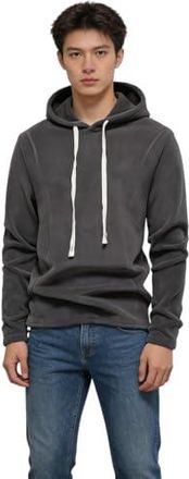 Generic Pull &agrave; manches longues pour homme - Automne et hiver - Col montant - D&eacute;contract&eacute; - Tendance - Col en V, Gris fonc&eacute; (capuche), XL