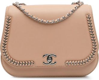 Chanel petit sac porté épaule Chic Flap en cuir de veau tressé (2017-2018) - Marron