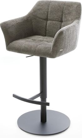 DELIFE Barstuhl Yulo-Flex Boucl&eacute; Soft Schlamm Drehfu&szlig; h&ouml;henverstellbar Metall Schwarz, Barst&uuml;hle