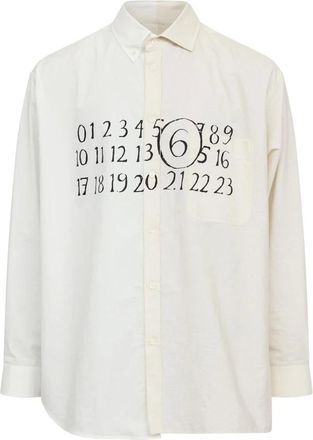Maison Margiela Homme, Chemises, Blanc, Taille: XL Numeric Asymmetric Shirt