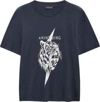 Anine Bing Femme, Tops, Bleu, Taille: 38 FR Wagner Tiger T-Shirt