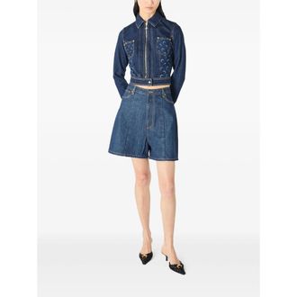 Marine Serre Panelled Denim Shorts