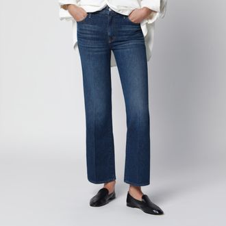 Mother The Lil Kick It Jeans aus dunkelblauem gewaschenem Denim