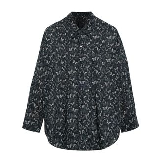 R13 Oversized Print-Shirt - - Blouses & Shirts - Damen - Schwarzk - M