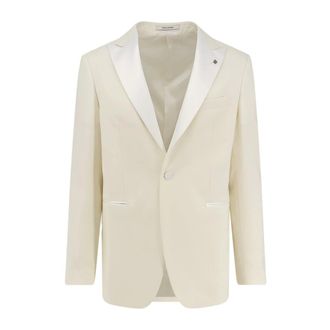 Tagliatore Homme, Vestes, Beige, Taille: 2XL Virgin Wool Tuxedo Blazer