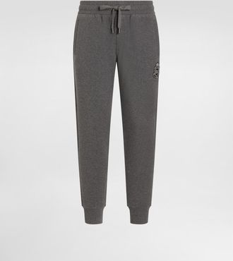 Dolce & Gabbana Jersey Trousers With Heraldic Patch - Mann Hosen Und Shorts Grau 54