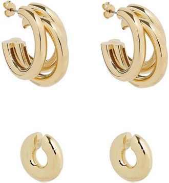 Paco Rabanne Sculptural Half-Circle Earrings - Gold