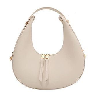 Generic Petit sac &agrave; bandouli&egrave;re en forme de croissant pour femme - &Eacute;l&eacute;gant sac &agrave; main et sac &agrave; main en cuir d&eacute;contract&eacute; - Sac fourre-tout &eacute;l&eacute;gant, blanc, smal