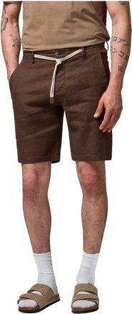 Gianni Lupo Homme, Shorts, Brun, Taille: S Bermuda en lin &agrave; cordon