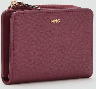 Mango Geldb&ouml;rse mit Saffiano-Effekt und Umschlag bordeaux - Damen - Einheitsgr&ouml;&szlig;e - MANGO