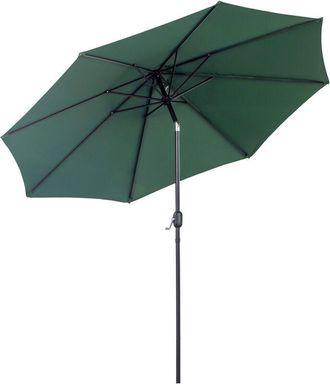 OUTSUNNY Parasol en m&eacute;tal rond polyester 180g/m&sup2; manivelle inclinable &Oslash; 3 x 2,45 m vert