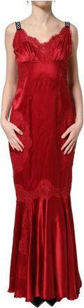 Dolce & Gabbana Femme, Robes, Rouge, Taille: 38 FR Robe Maxi Sans Manches
